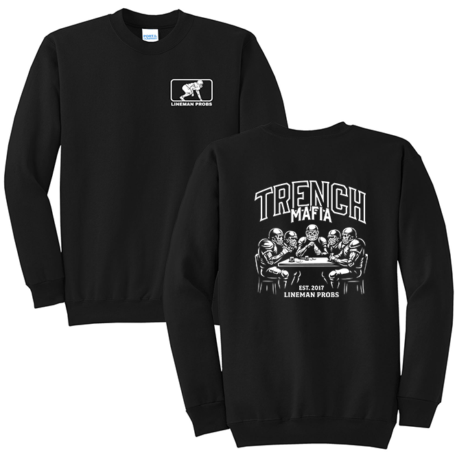 BIG BONED - TRENCH MAFIA (White) - Crewneck – Lineman Probs