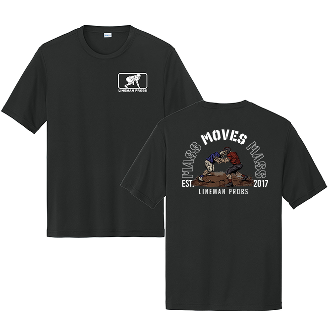 BIG BONED - MASS MOVES MASS - Performance Tee – Lineman Probs
