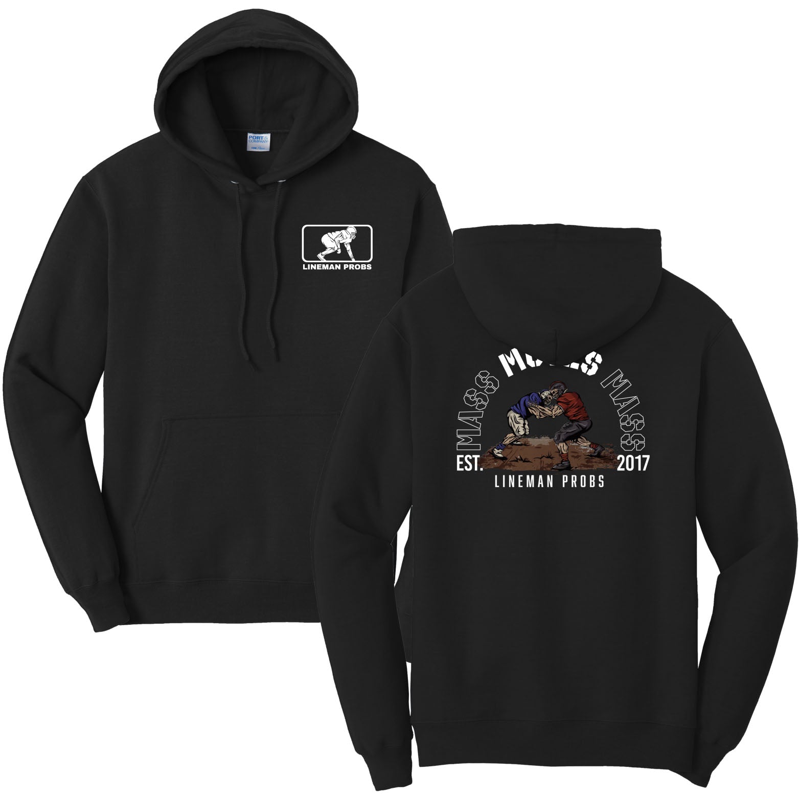 BIG BONED - MASS MOVES MASS - Hoodie – Lineman Probs