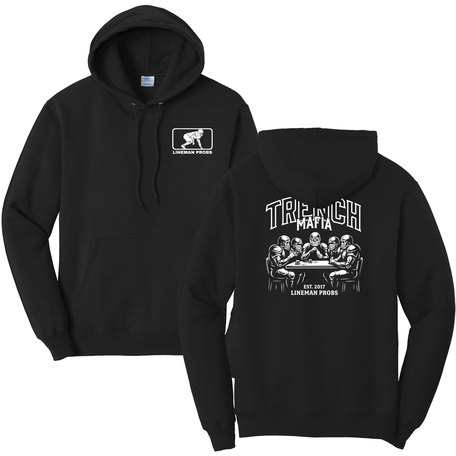 BIG BONED - TRENCH MAFIA (White) - Hoodie – Lineman Probs