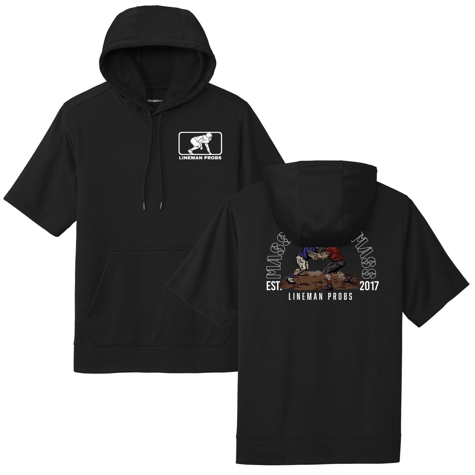 BIG BONED - MASS MOVES MASS - Short Sleeve Hoodie – Lineman Probs