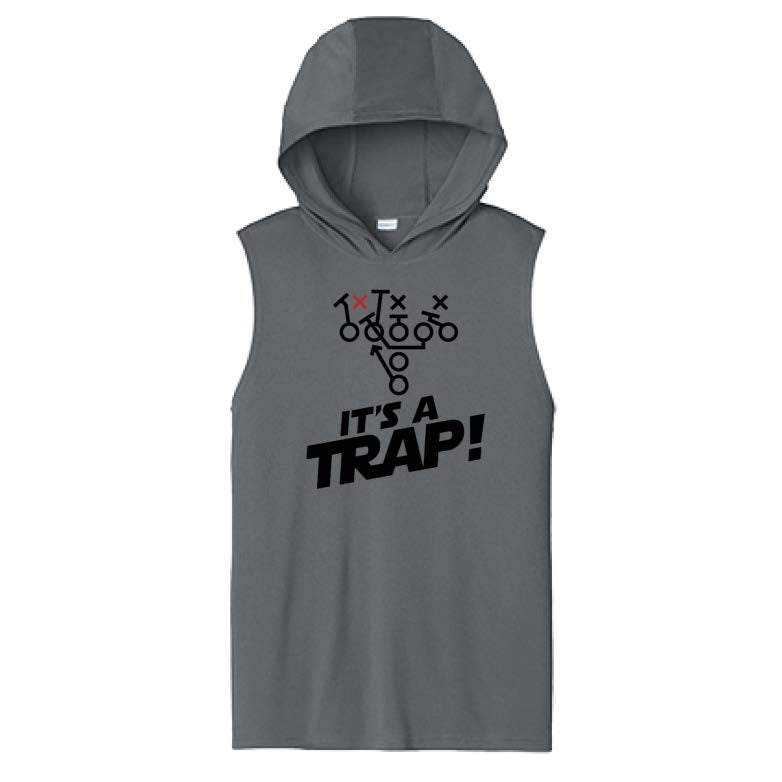 ITS A TRAP! (Black) - Hooded Muscle Tee – Lineman Probs