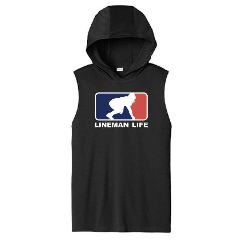 LINEMAN LIFE LOGO - Hooded Muscle Tee – Lineman Probs